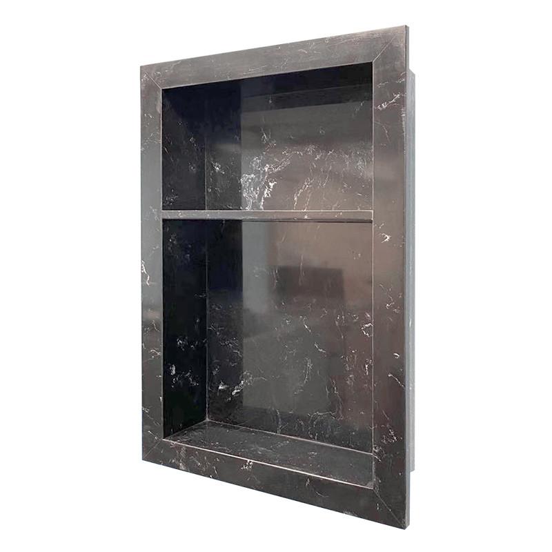 16" Quartz Stone Shelf Recessed Mount Niche(Black)